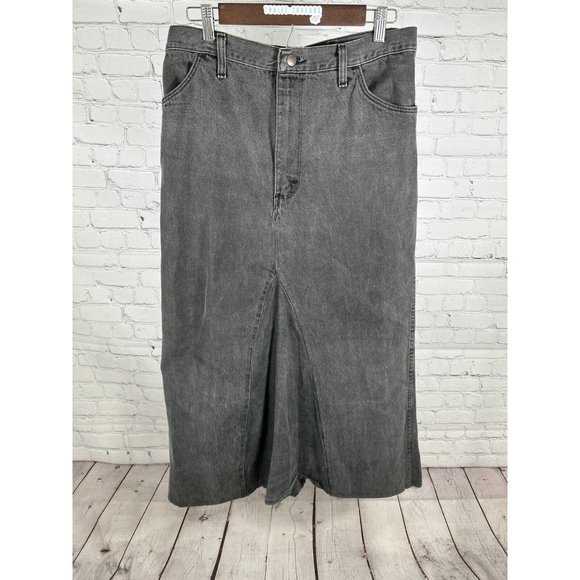 Rustler | Skirts | Vtg Rustler Brand Gray Distressed Long Denim Womens ...